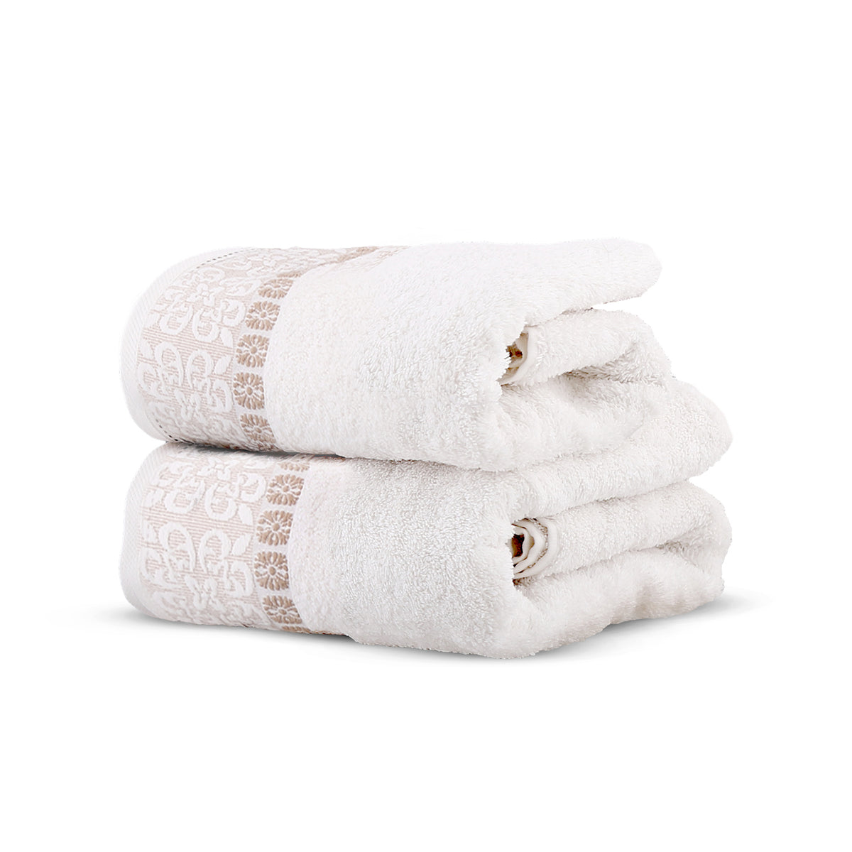 Cream 64 Jaquard 140*70 Towel — Foma Home