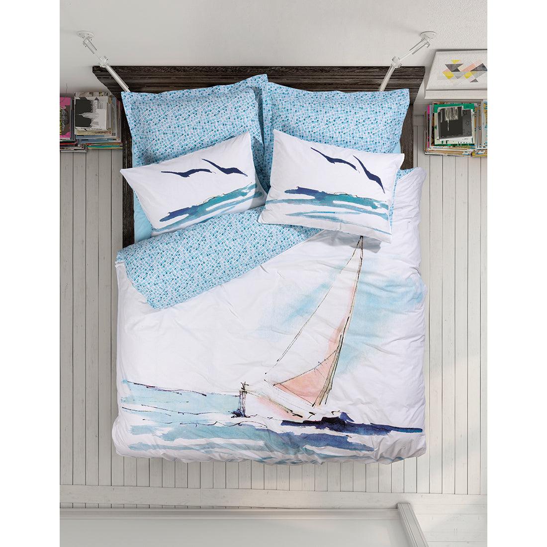 Double Bed Set SAIL BLUE - Made in Turkey — Foma Home